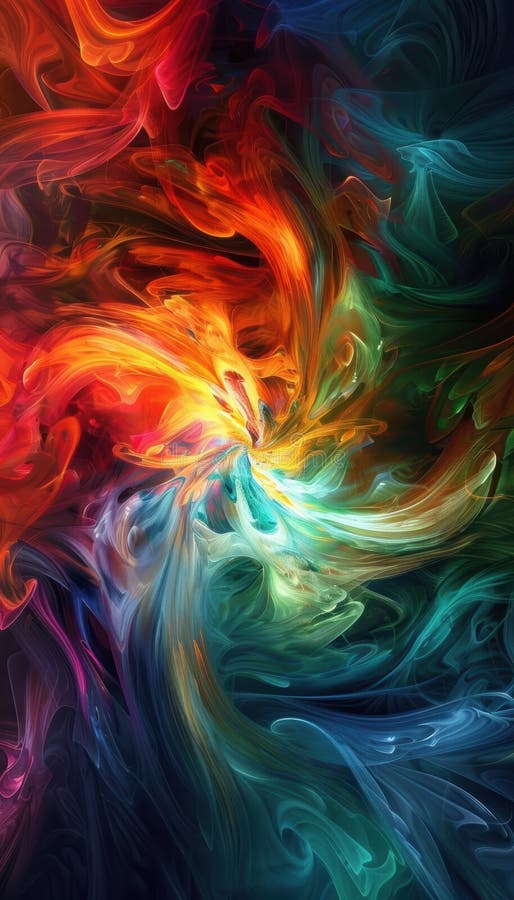 Vibrant Abstract Swirl Artwork: Dynamic Expression of Complex Emotions ...