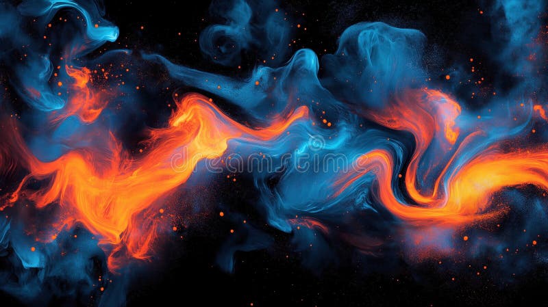 Vibrant Abstract Swirl of Blue and Orange Colors Creating Dynamic ...