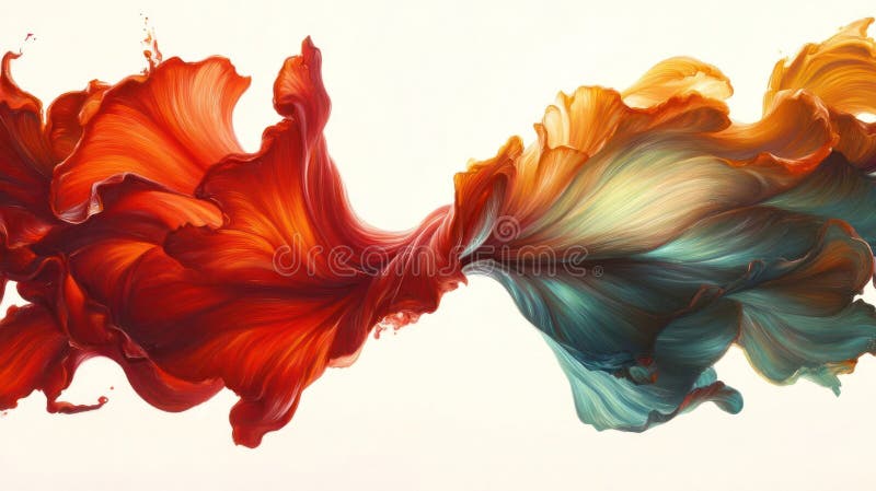 A Vibrant Abstract Swirl of Colors, Blending Warm and Cool Tones in a ...