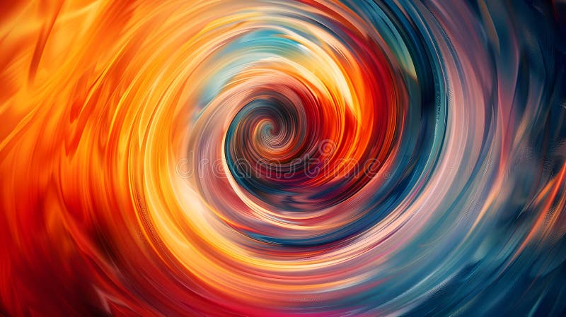 A Vibrant Abstract Swirl of Colors with a Central Black Hole, Creating ...