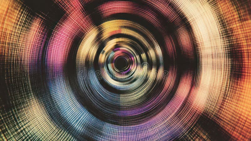 Abstract Swirling Concentric Circles in Vibrant Hues, Digital Art Stock ...