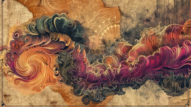 A Vibrant Abstract Swirl of Colors and Textures, Evoking Movement and ...