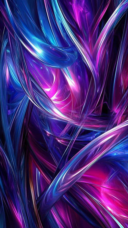 Vibrant Abstract Swirling Blue and Pink Neon Light Patterns in Motion ...