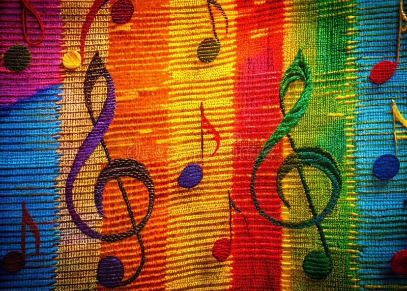 Vibrant Abstract Tapestry Design Featuring a Silhouette of Intertwined ...