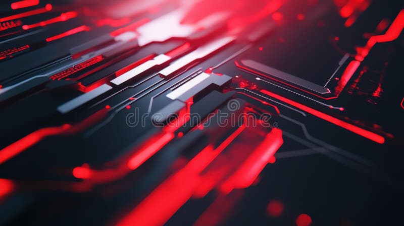 Vibrant Abstract Tech Design Featuring Red Lights, Blending Modern ...