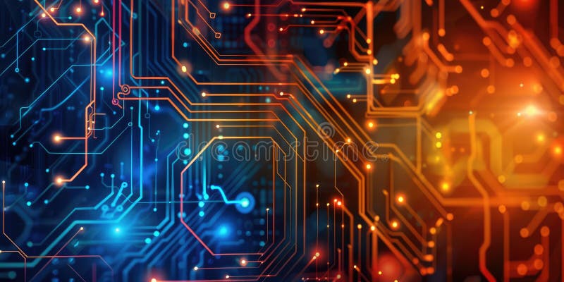 Vibrant Abstract Technology Circuit Background for Digital Design and ...
