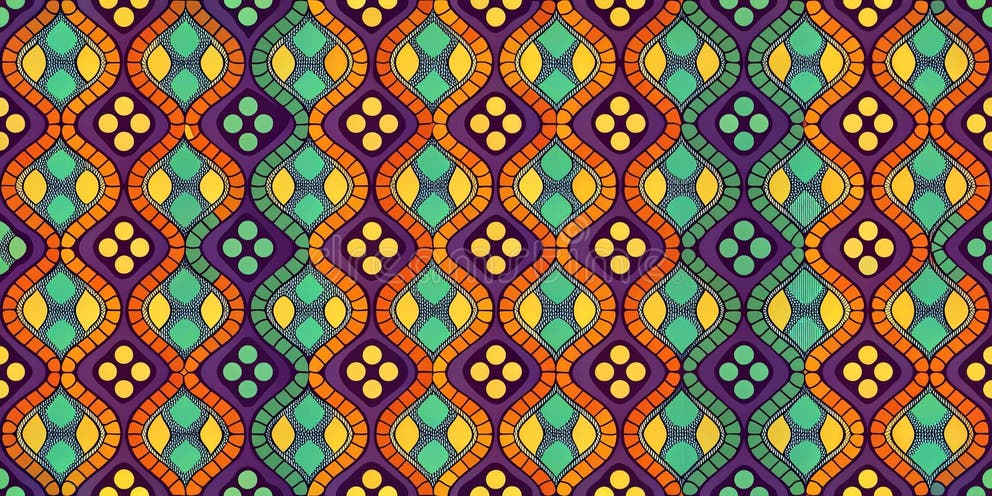 Vibrant Abstract Textile Design with Interlocking Geometric Patterns ...