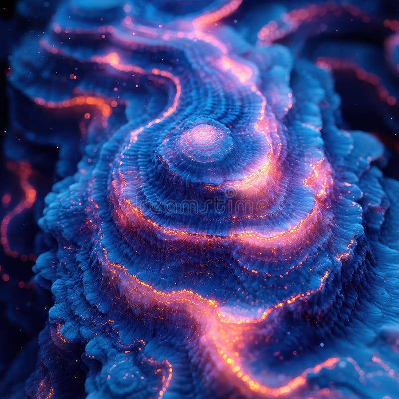 Abstract Colorful Flowing Texture with Glowing Blue and Orange Lights ...