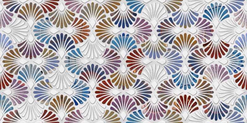 Vibrant, Abstract Tiled Pattern with a Whimsical Swirl Design, Perfect ...