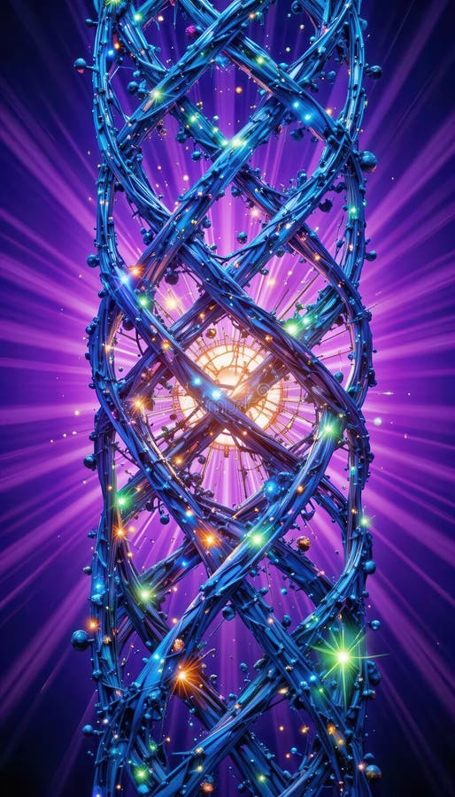 Vibrant Abstract Tower Design with Glowing Elements and Dynamic ...