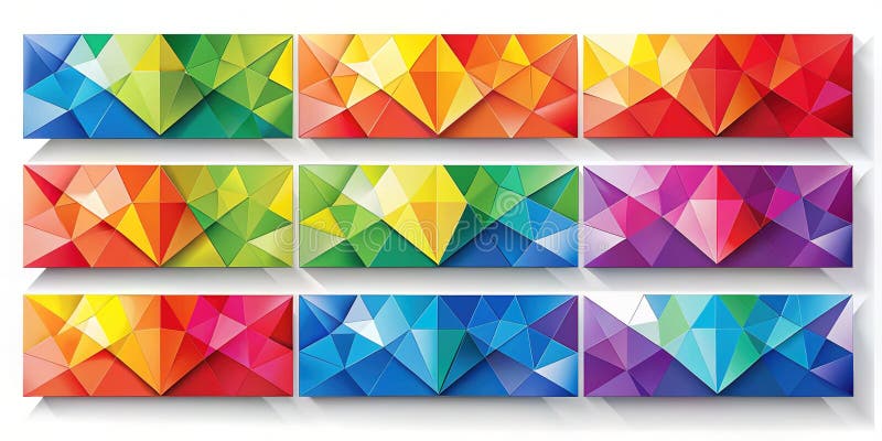 Vibrant Abstract Triangular Banner Designs Contemporary Geometric ...