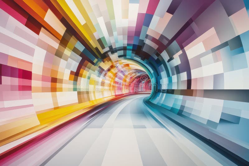 Vibrant Abstract Tunnel with Colorful Patterns and Motion Blur for ...