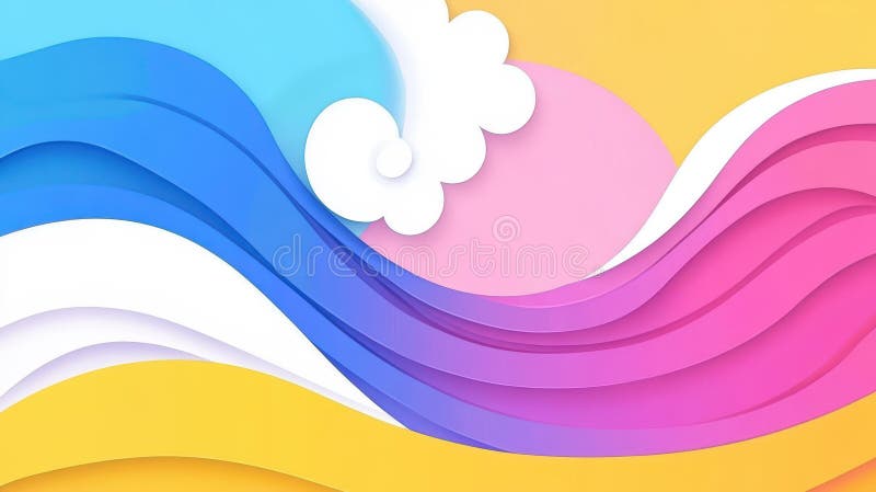 A Vibrant Abstract Vector Wave Background, Blending Modern Flat ...