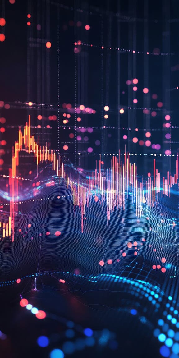 Vibrant Abstract Visualization of Digital Data Networks and Graph ...