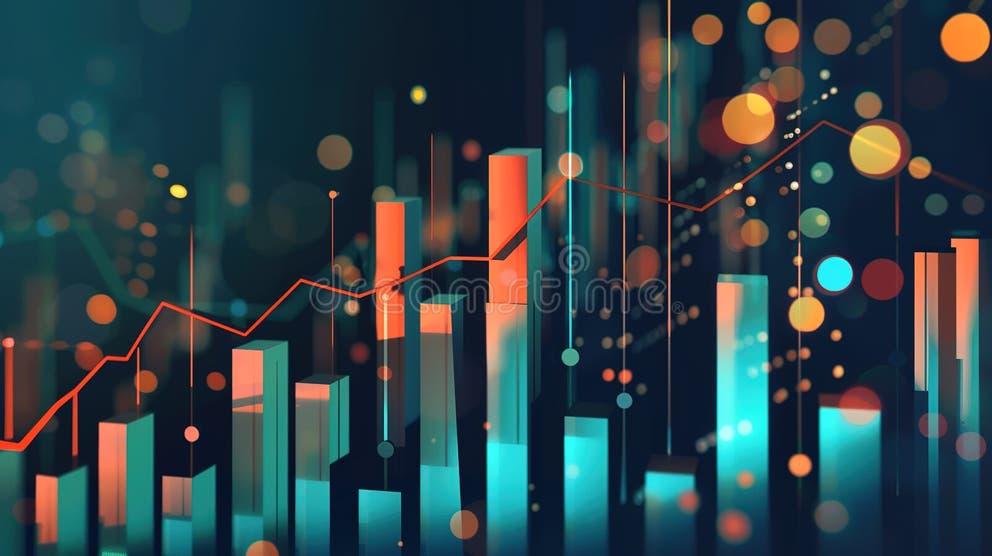 Vibrant Abstract Visualization of Growing Data Trends in Digital ...