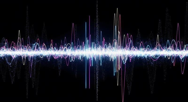 Vibrant Abstract Sound Waves and Glowing Particles Visualizing Audio ...