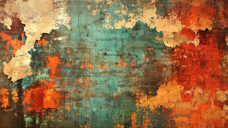 Vibrant Abstract Wall Texture with Rustic Colors and Patterns Stock ...