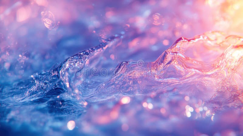 Vibrant Abstract Water Waves with Colorful Lighting Creating a Dynamic ...