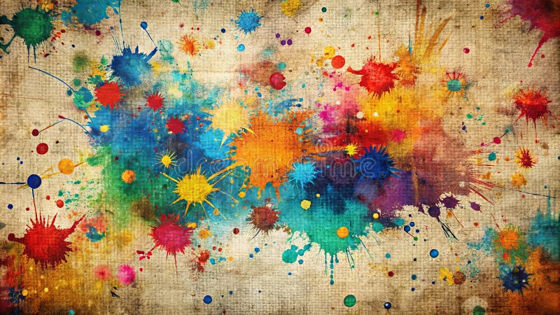 Vibrant Abstract Watercolor Splashes on Textured Canvas Background ...