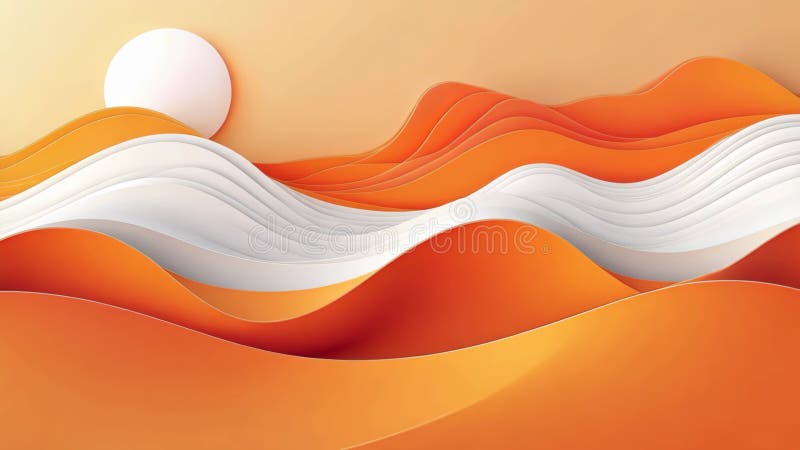 A Vibrant Abstract Wave Background in Orange Tones, Featuring Modern ...