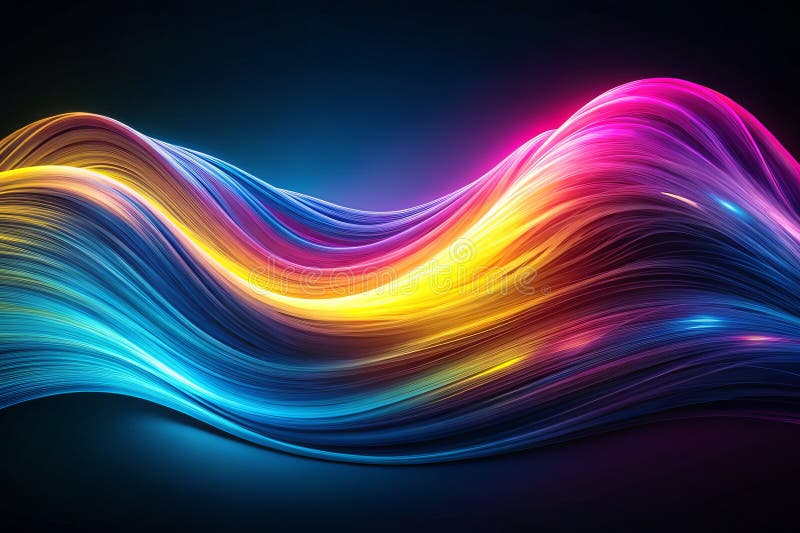 Vibrant Abstract Wave Banner Design with Glowing Gradient Colors ...