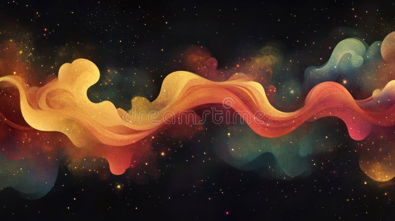 A Vibrant Abstract Wave of Colors Against a Dark Background, Evoking a ...