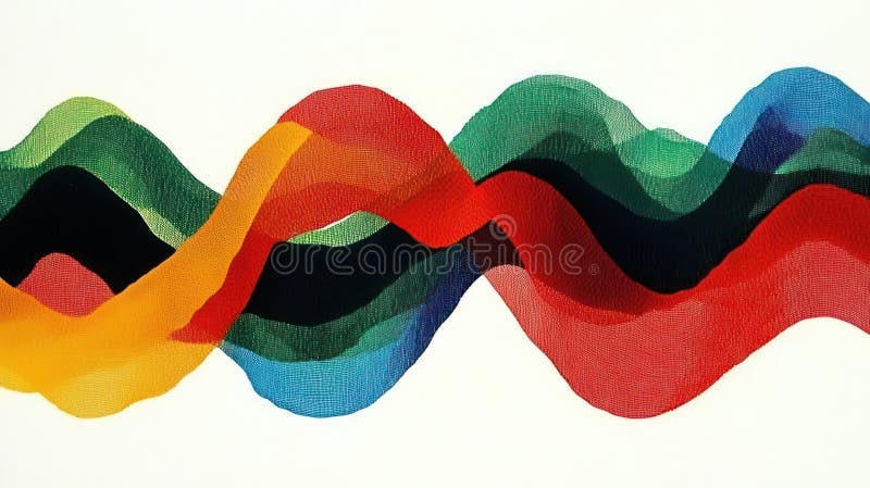 A Vibrant, Abstract Wave of Layered Colors Creating a Dynamic Visual ...