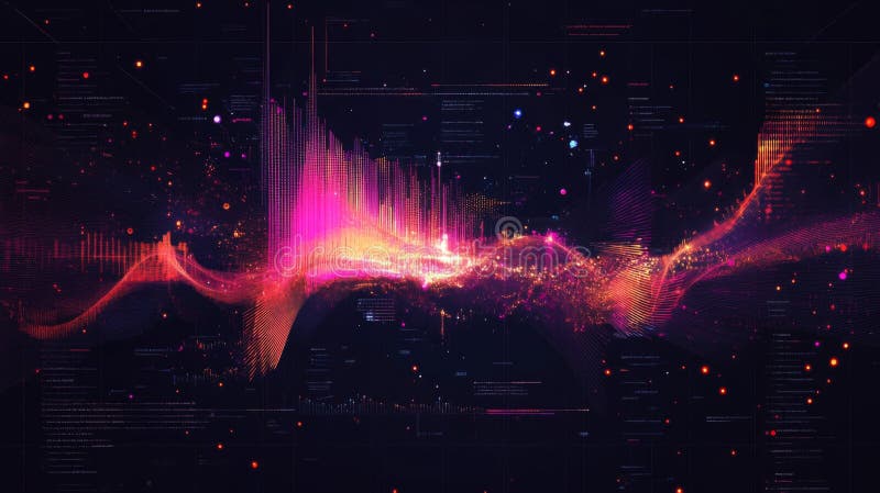 Vibrant Abstract Wave of Light and Data Flow Stock Illustration ...
