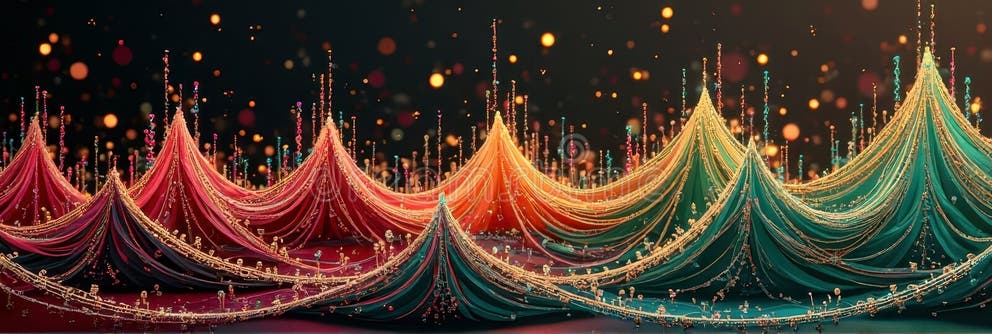 Vibrant Abstract Wave Pattern with Glowing Particles and Colorful ...