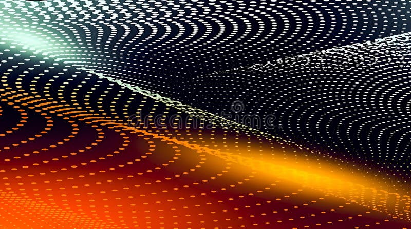 Abstract Wave of Dots with Color Gradient and Depth Flow Stock ...