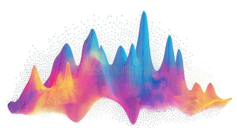 Vibrant Abstract Waveform with Multicolor Peaks and Dotted Background ...