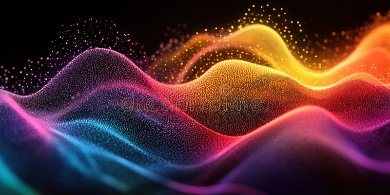 Vibrant Abstract Waveforms: Dynamic Colorful Particle Waves for Digital ...