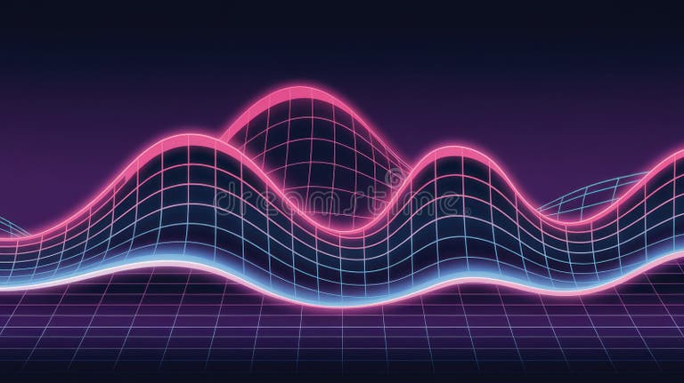 Vibrant Abstract Waveforms in Neon Colors Create a Dynamic Visual ...