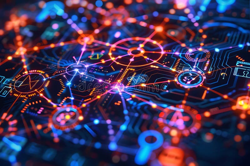 Vibrant Abstract Waves with Circular Connectivity and Colorful Light ...