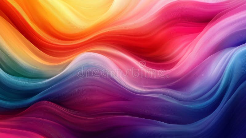 Vibrant Abstract Waves of Color Gradient, Digital Art. Creativity and ...