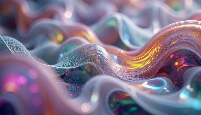 Vibrant Abstract Waves of Colorful Digital Light Patterns Stock ...