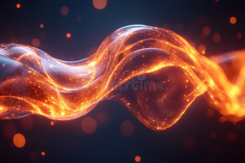 Vibrant Abstract Waves with Glowing Orange Energy for Modern Design ...