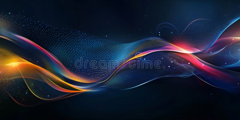 Vibrant Abstract Waves Gracefully Flow Against a Dark Backdrop ...
