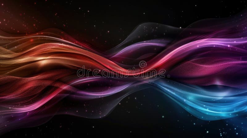 Vibrant Abstract Waves of Light and Color Stock Illustration ...