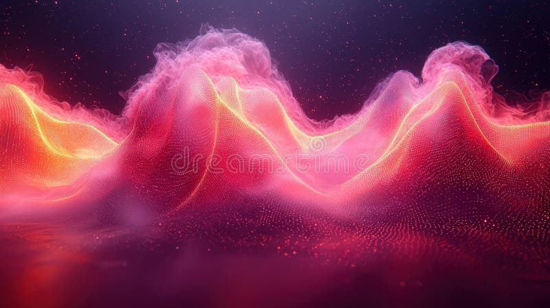 Vibrant Abstract Waves of Light and Color in Digital Space with Soft ...