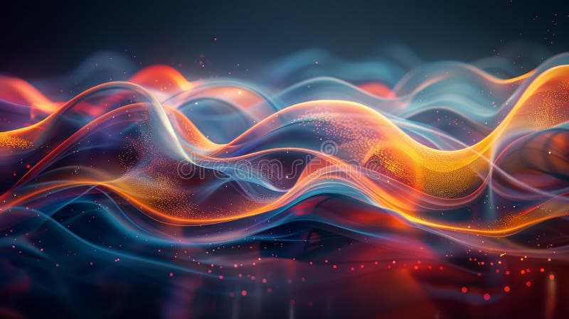 Vibrant Abstract Waves of Light and Color - Generative Ai Stock ...