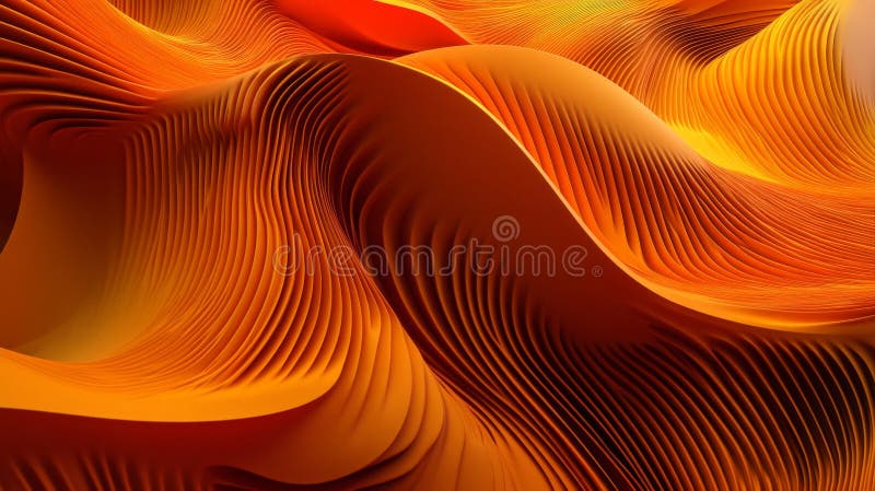 Vibrant Abstract Waves of Orange: Dynamic Fluid Texture and Patterns in ...
