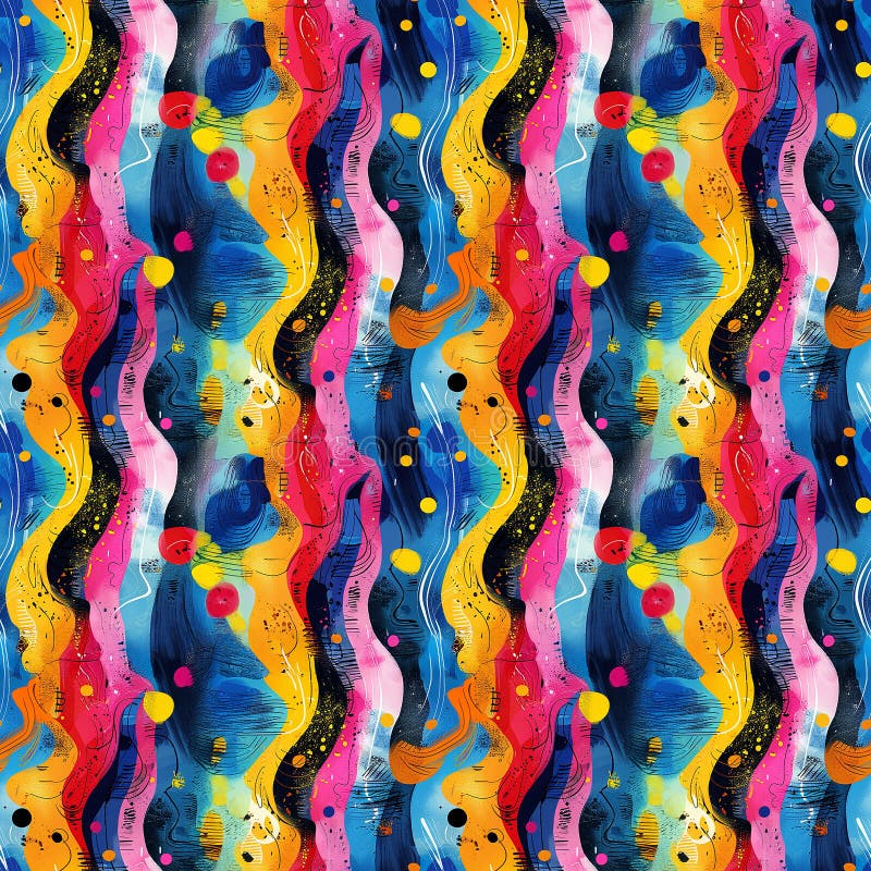 Vibrant Abstract Waves in a Playful Pattern of Color and Movement Stock ...