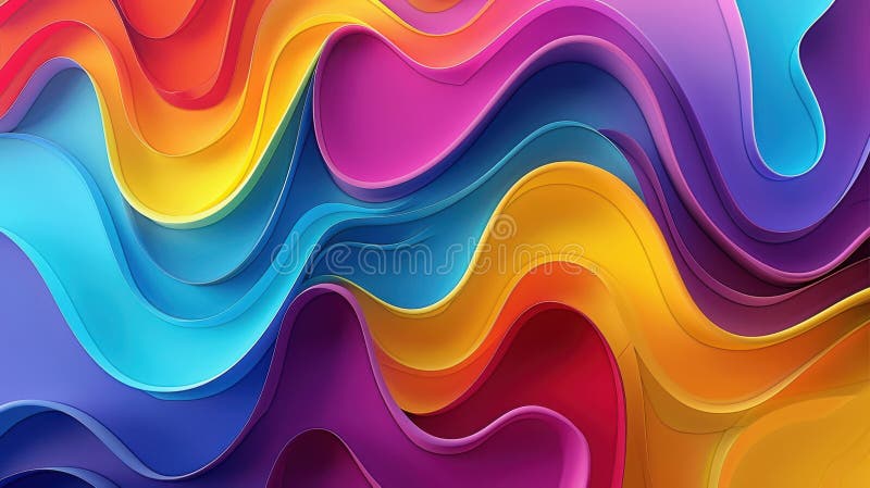 Vibrant Abstract Ocean Waves Illustration in Blue Tones Stock Photo ...