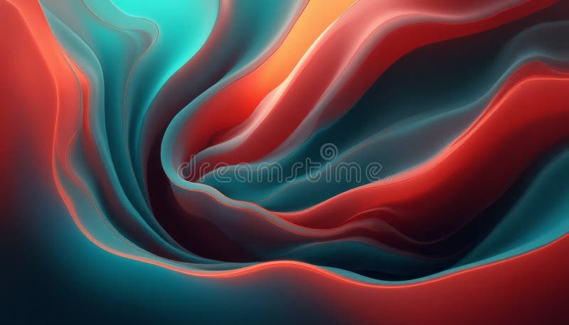 Vibrant Abstract Waves in Red and Teal Stock Image - Image of visual ...