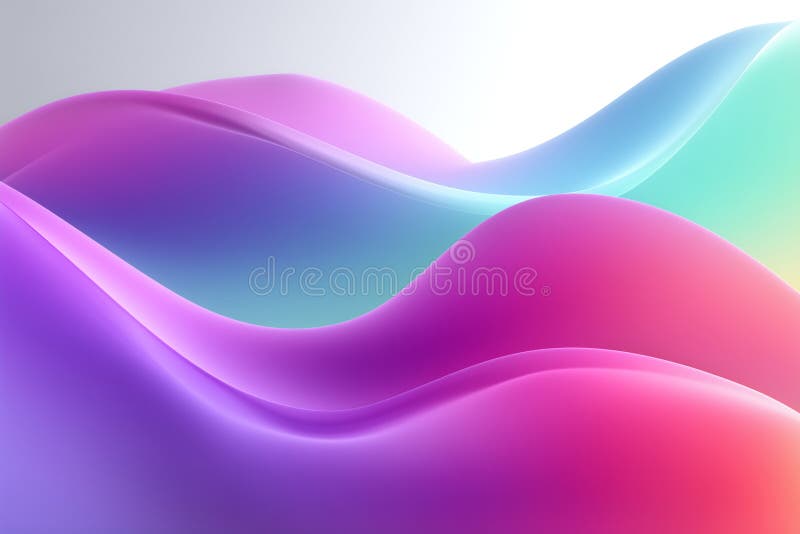 Vibrant Abstract Waves in Shades of Pink, Purple, and Blue Create Dynamic Visual Flow. Smooth ...
