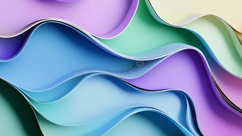 Vibrant Abstract Wavy Gradient Layers with Dynamic Curves for Video ...