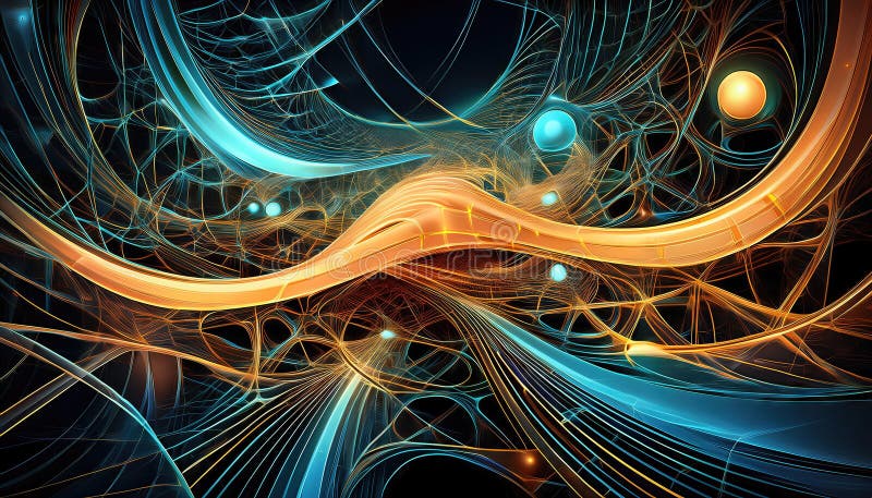 Vibrant Abstraction Intricate Lines and Shapes Forming a Dynamic Visual ...