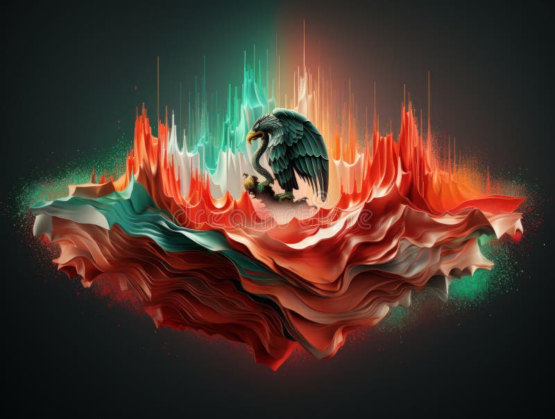 Vibrant Abstraction: Mexican Flag-Inspired Abstract Background ...