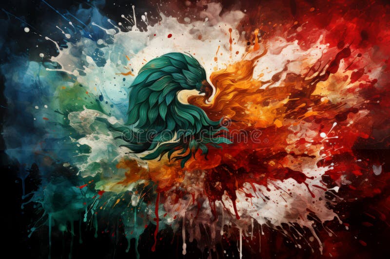 Vibrant Abstraction: Mexican Flag-Inspired Abstract Background ...